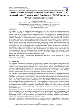 Smart growth principles combined with fuzzy ahp and dea approach to the ...