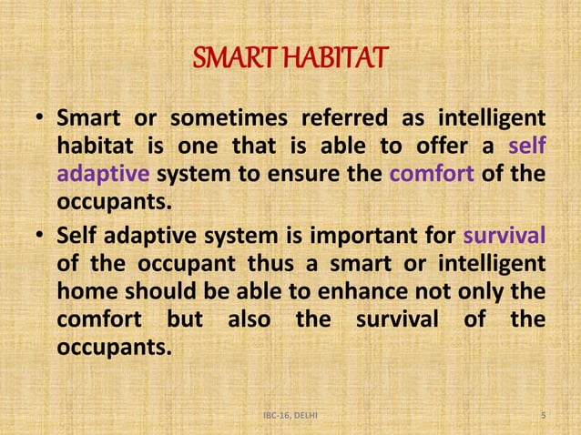 Smart habitat – a new concept | PPT | Free Download
