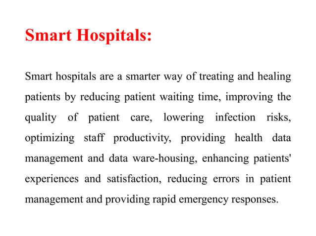 Smart healthcare systems (Part II)****** | PPT
