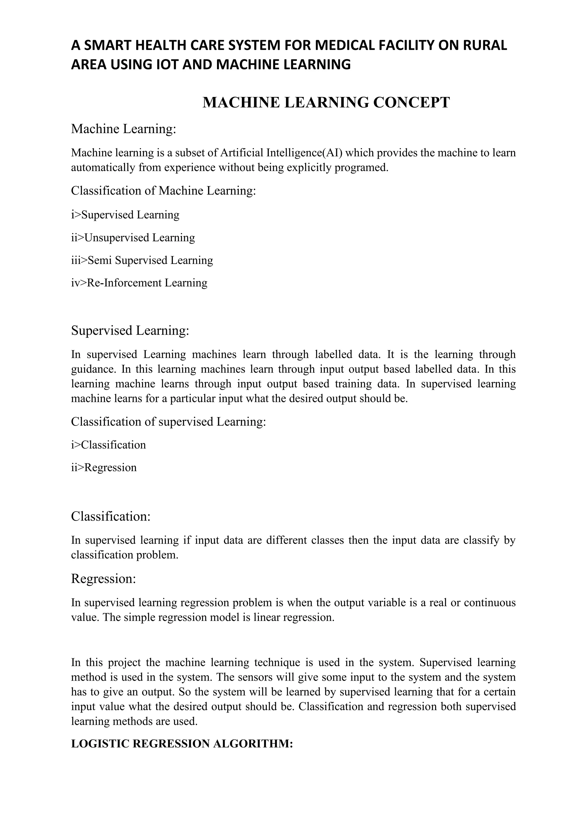Smart health care System Using IOT and Machine learning | PDF