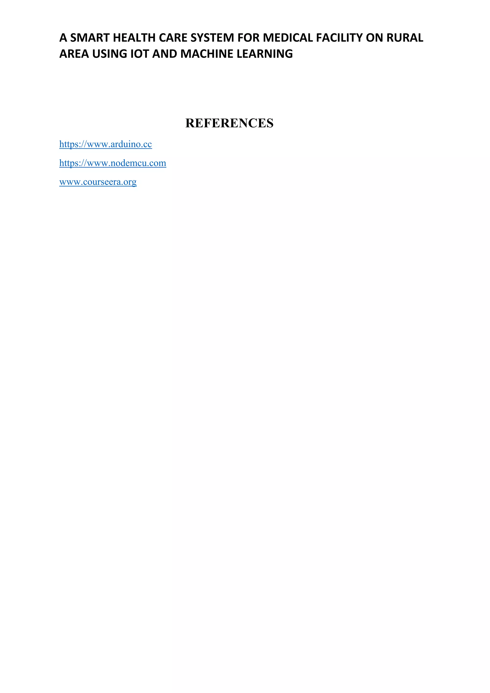 Smart health care System Using IOT and Machine learning | PDF