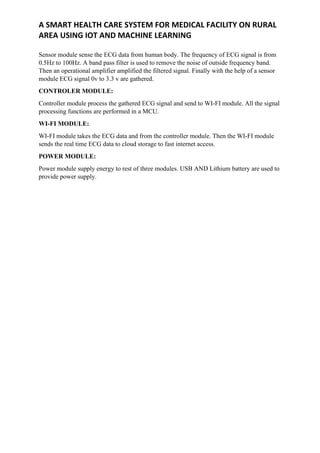 Smart health care System Using IOT and Machine learning | PDF