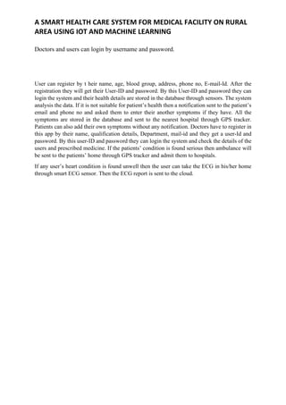 Smart health care System Using IOT and Machine learning | PDF