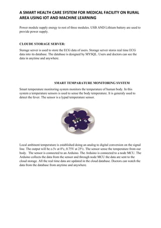 Smart health care System Using IOT and Machine learning | PDF