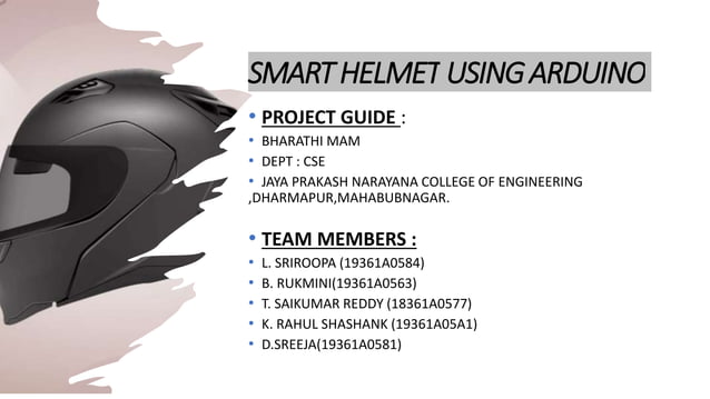 SMART HELMET (3).pptx | Computer Peripherals | Computing