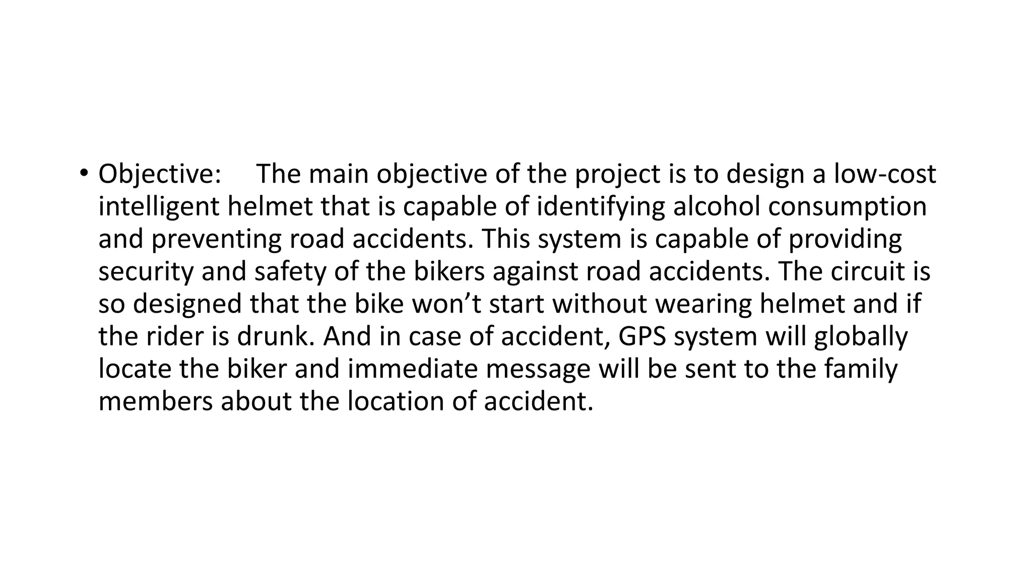 Smart helmet for safer driving | PPTX