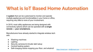 Smart home automation - Internet of Things | PPTX