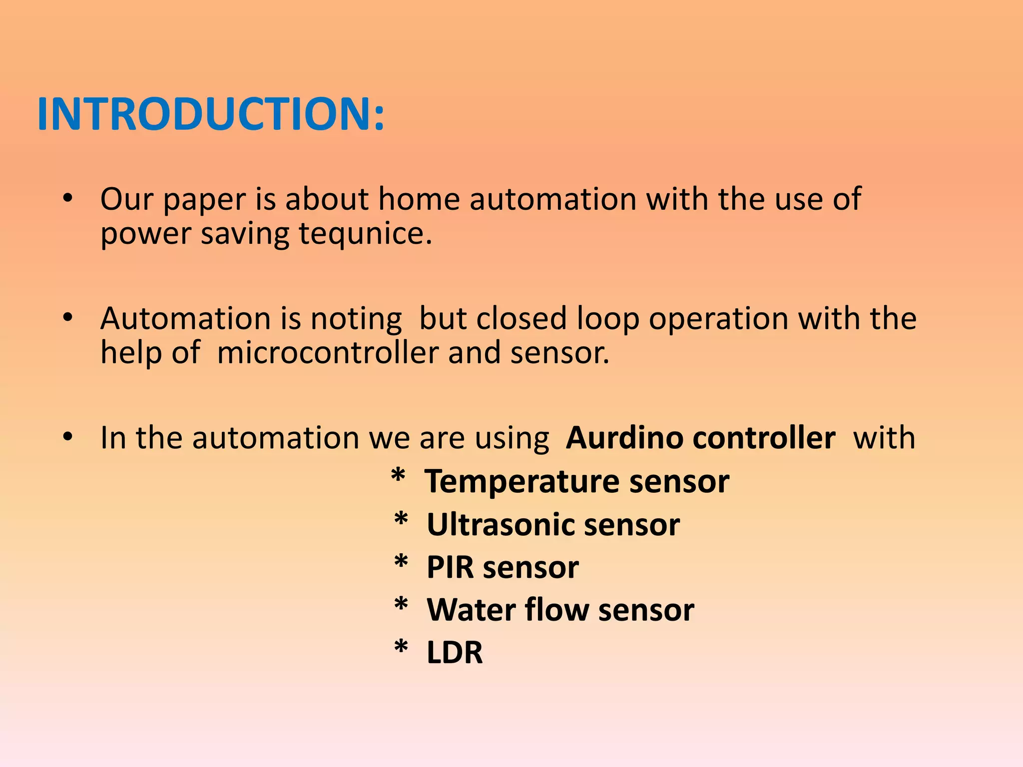 Smart Home Automation Using Microcontroller Ppt