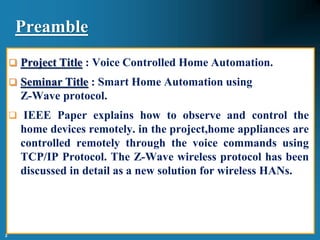 Smart home automation using z wave protocol | PPTX