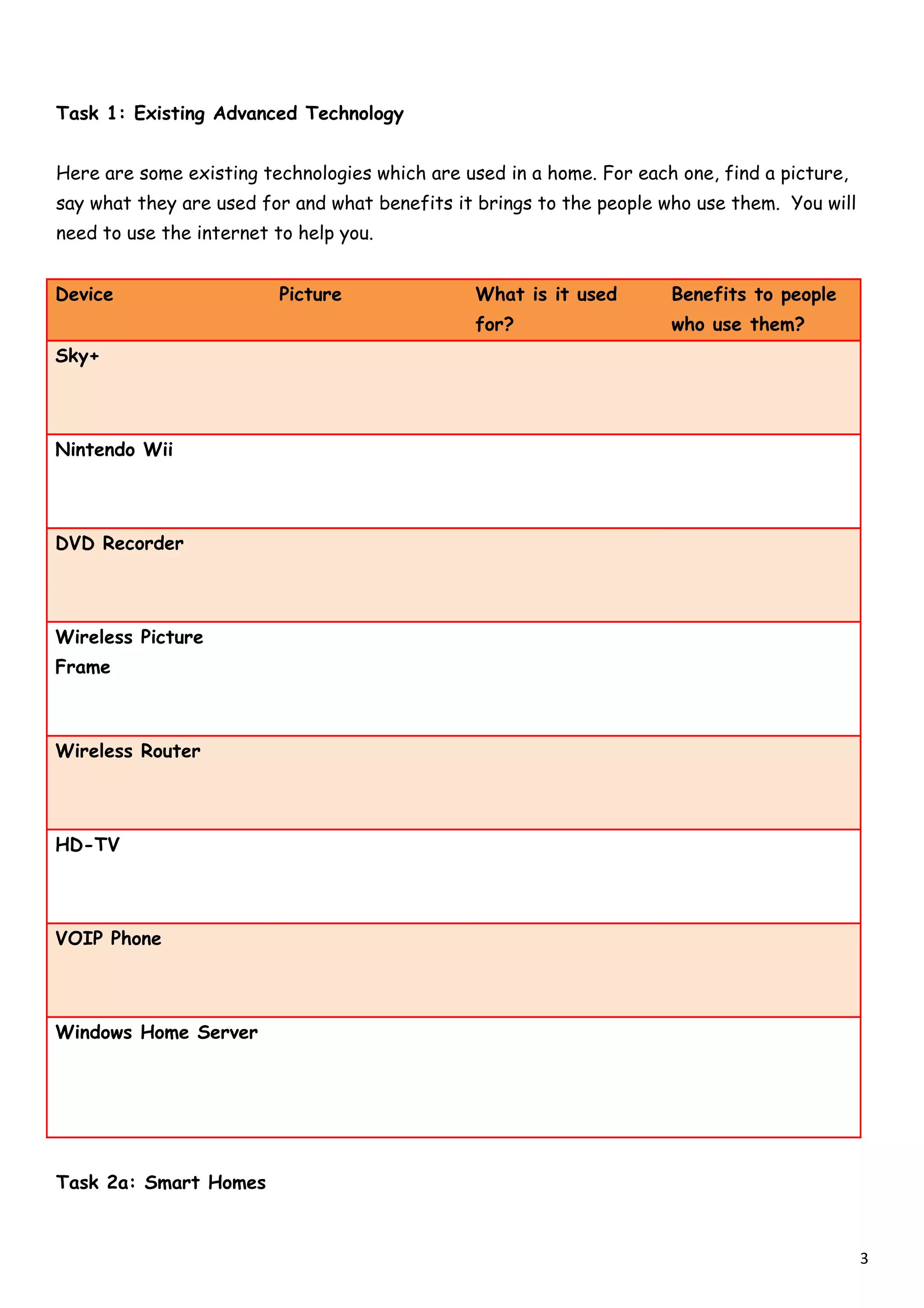 Smart homes workbook | DOC