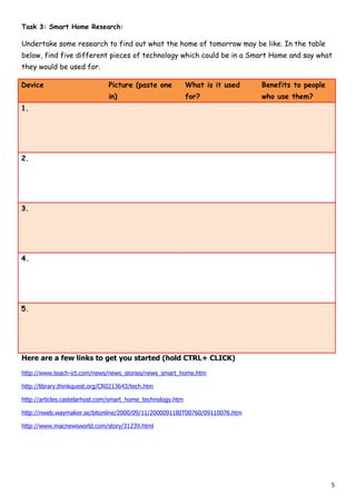 Smart homes workbook | DOC