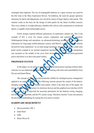 Smart host microcontroller for optimal battery charging in a solar powered robotic vehicle | DOCX