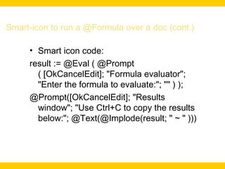 Smarticon to run @Formula over Notes documents | PPT