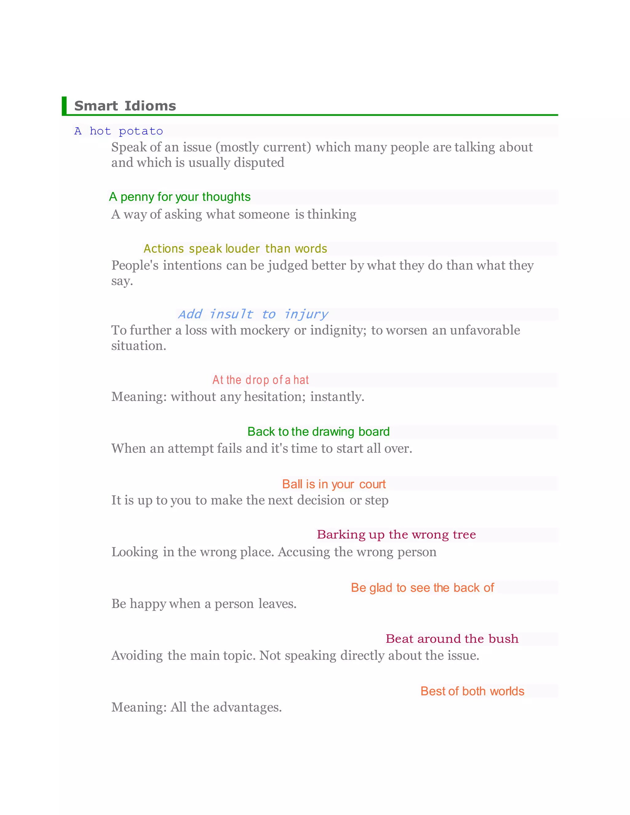 Smart idioms | DOCX