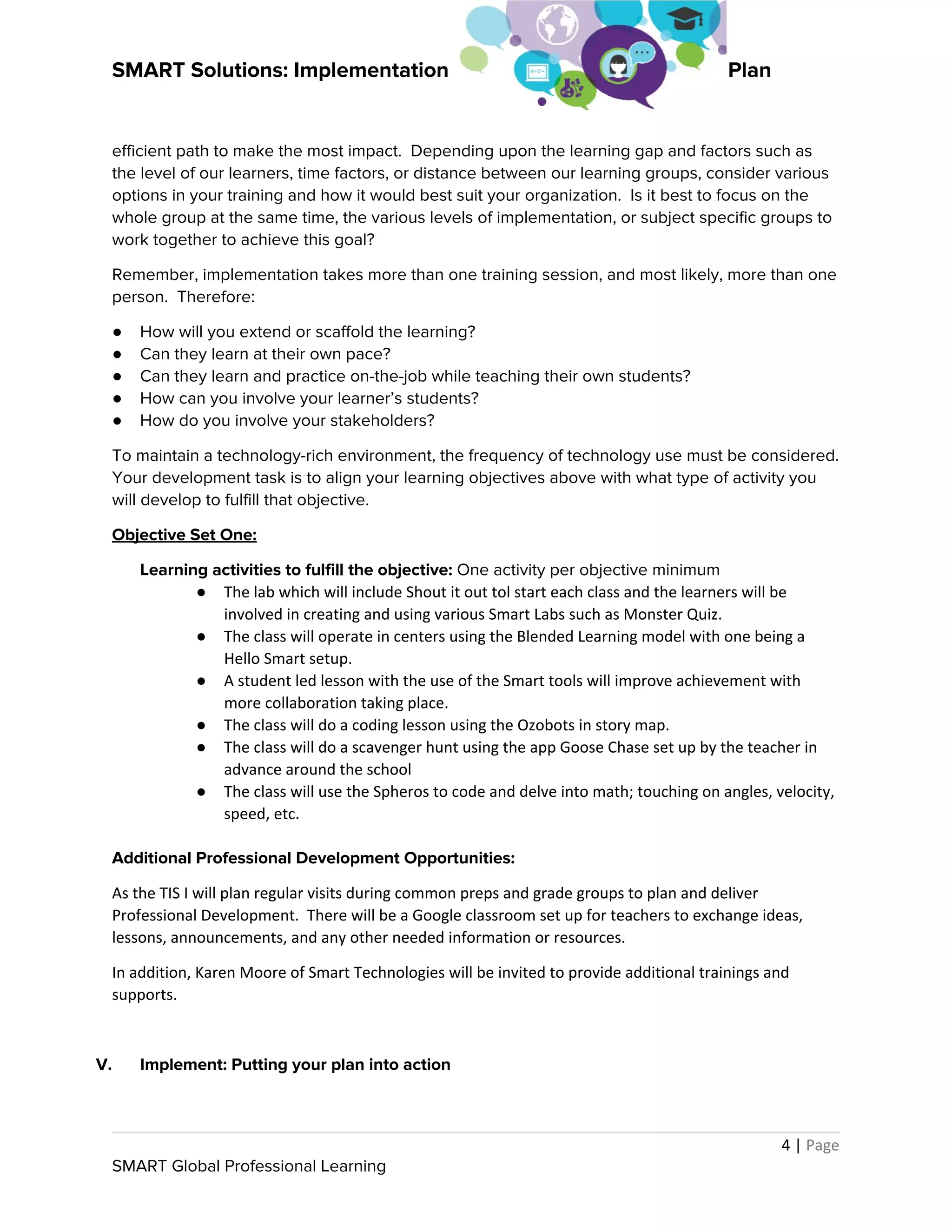 Smart implementation plan.docx