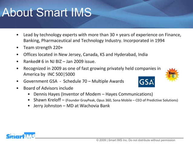 Smart Ims Presentation 01122009 | PPT