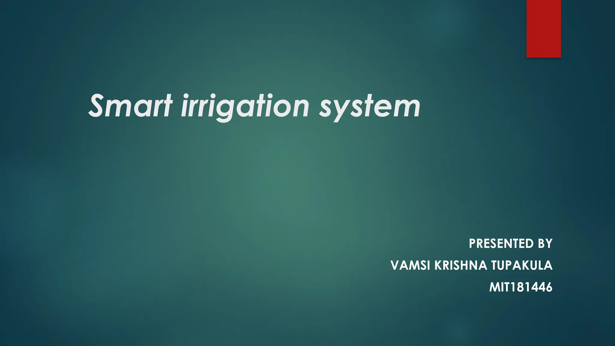 Smartirrigationsystem ppt uysing IOT and types of sensors | PPT