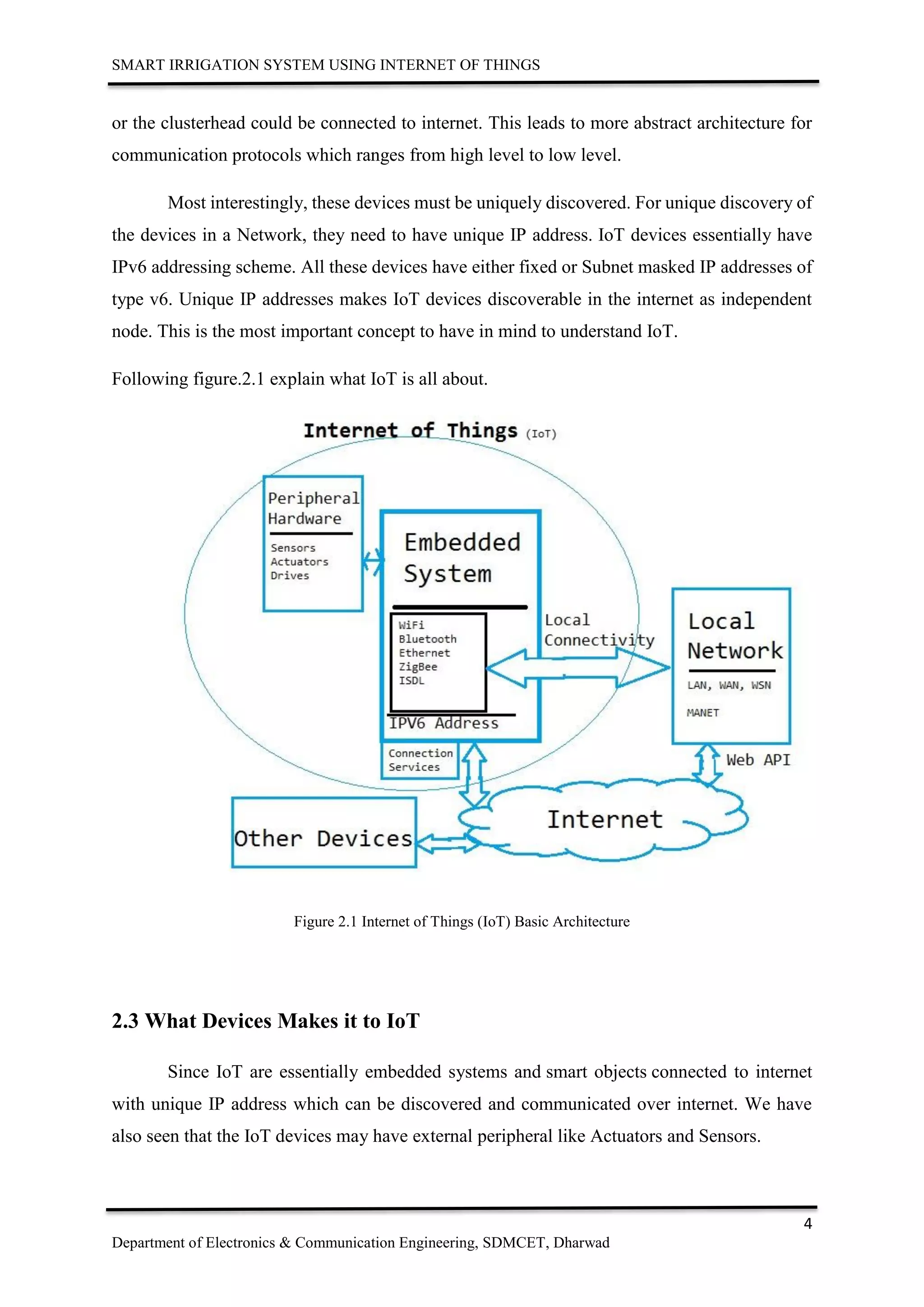Smart irrigation system using Internet Of Things | PDF