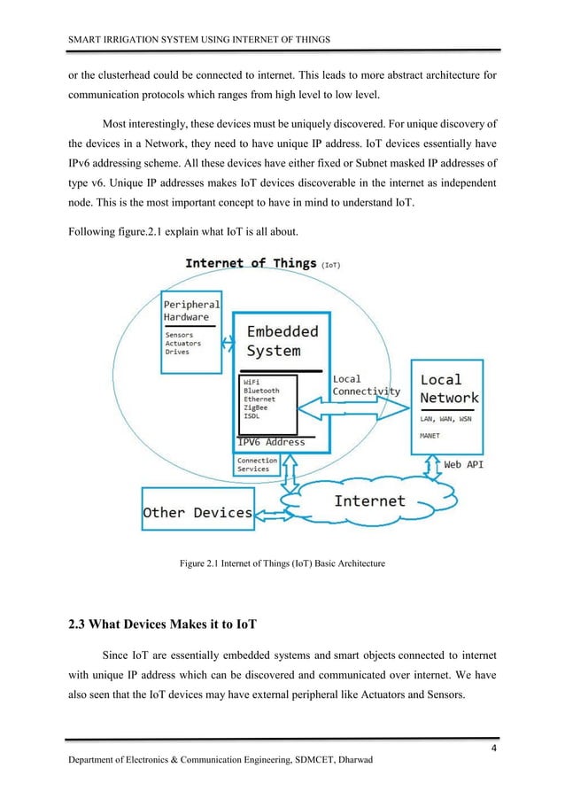 Smart irrigation system using Internet Of Things | PDF | Internet ...