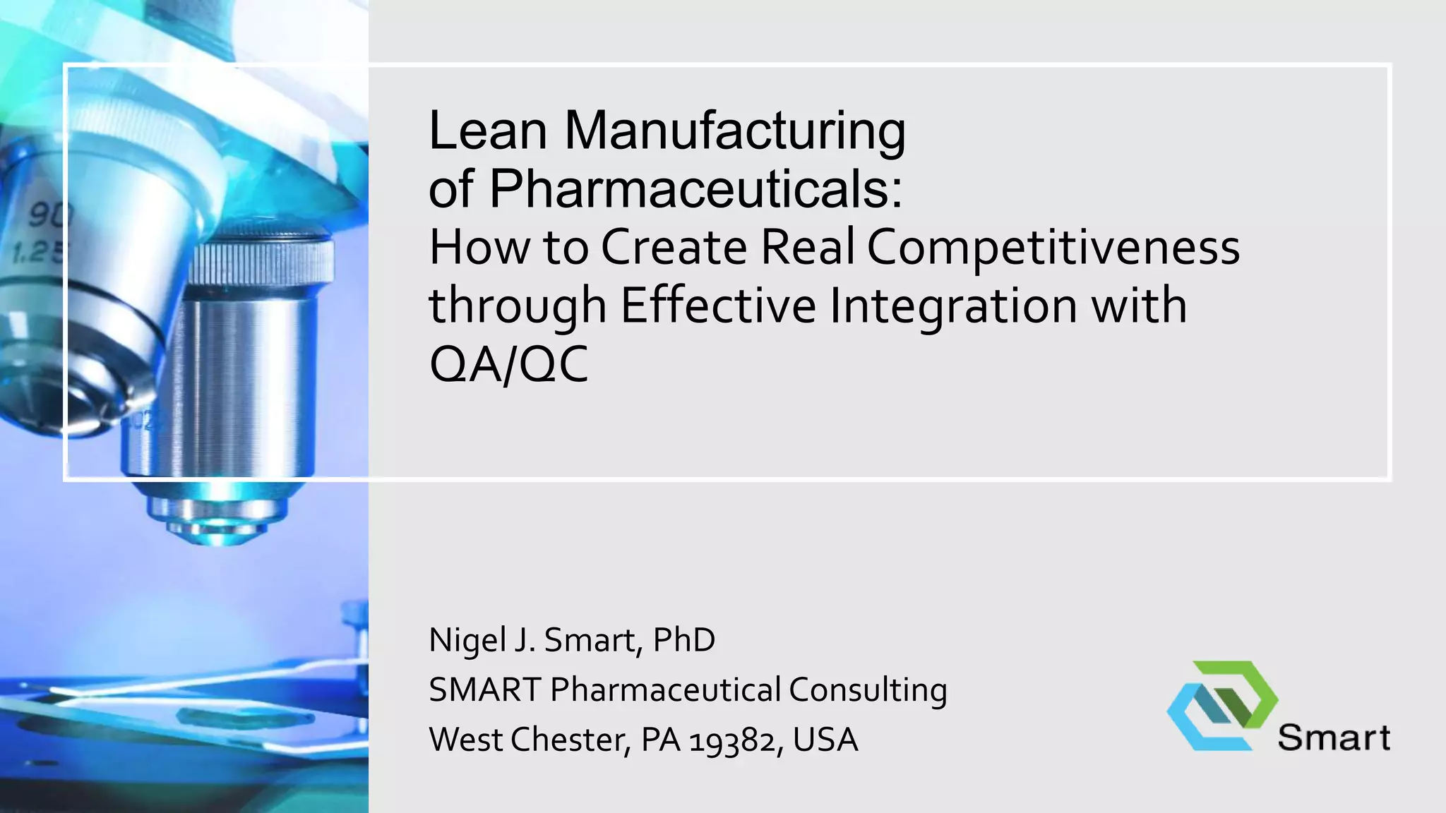 Smart Pharmaceutical Consulting - Lean Manufacturing of Pharmaceuticals ...