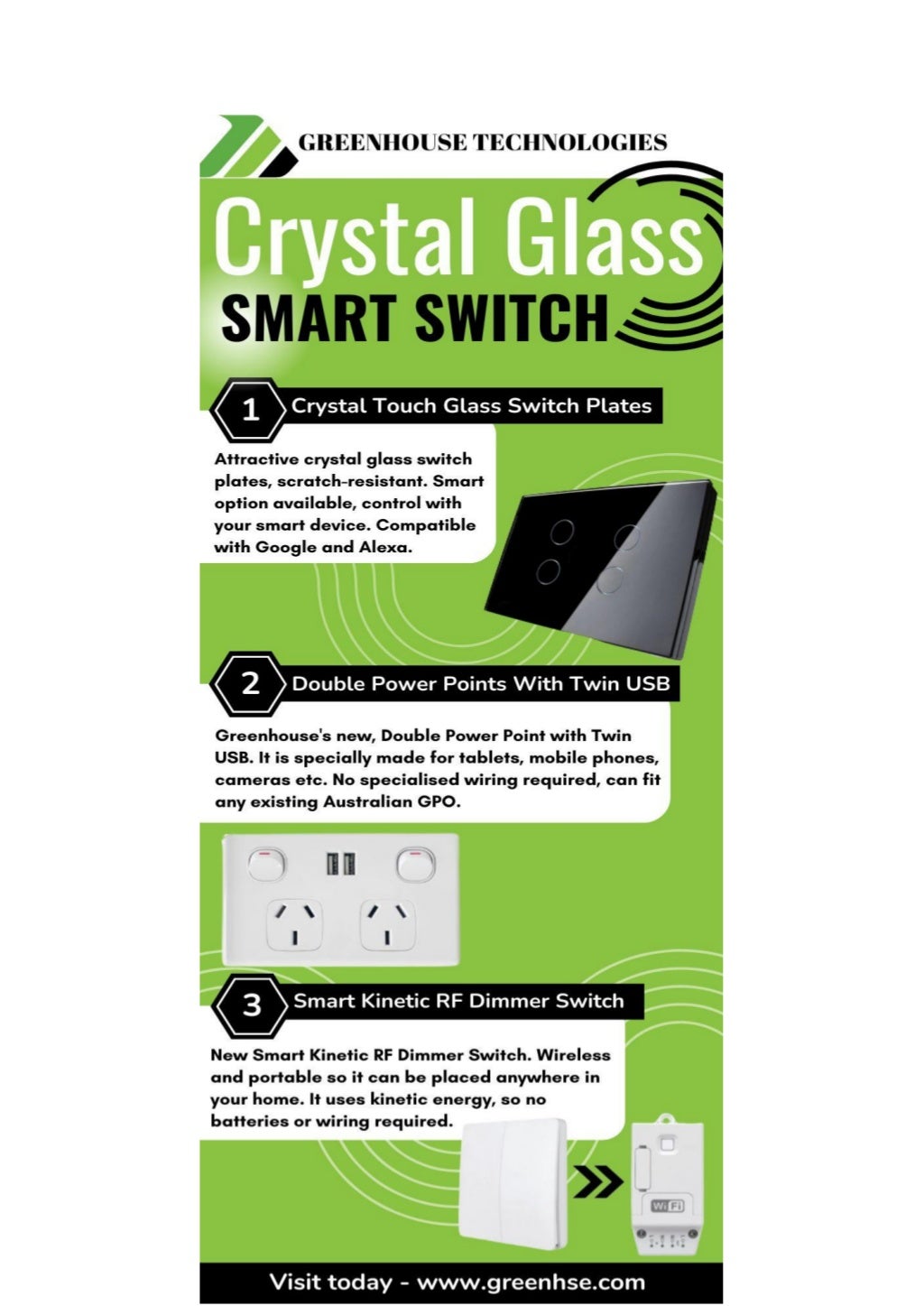 Crystal Glass Smart Switches Perth by Greenhouse Technologies | PDF