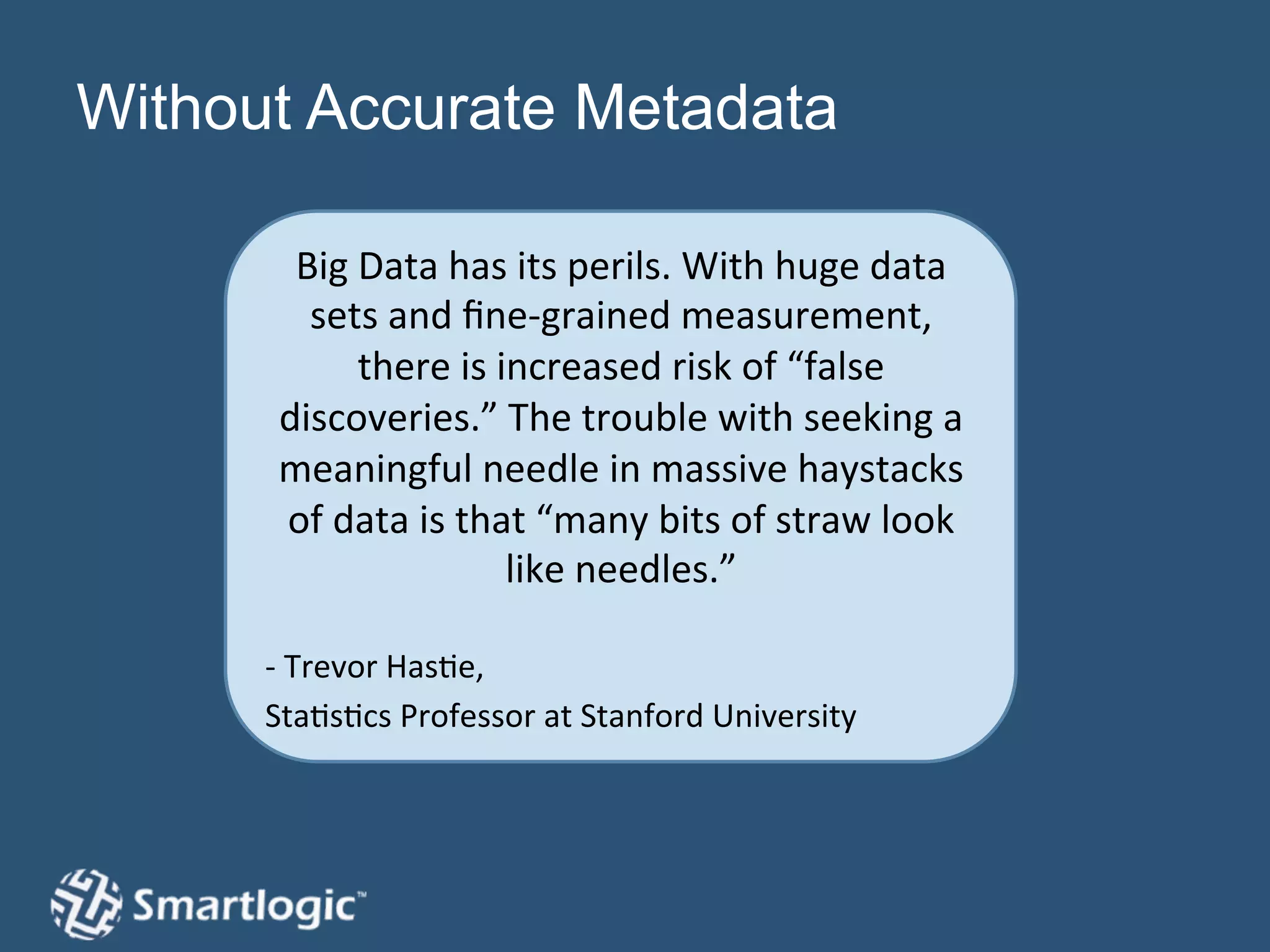 Big Data Meets Metadata – Analyzing Large Data Sets | PDF