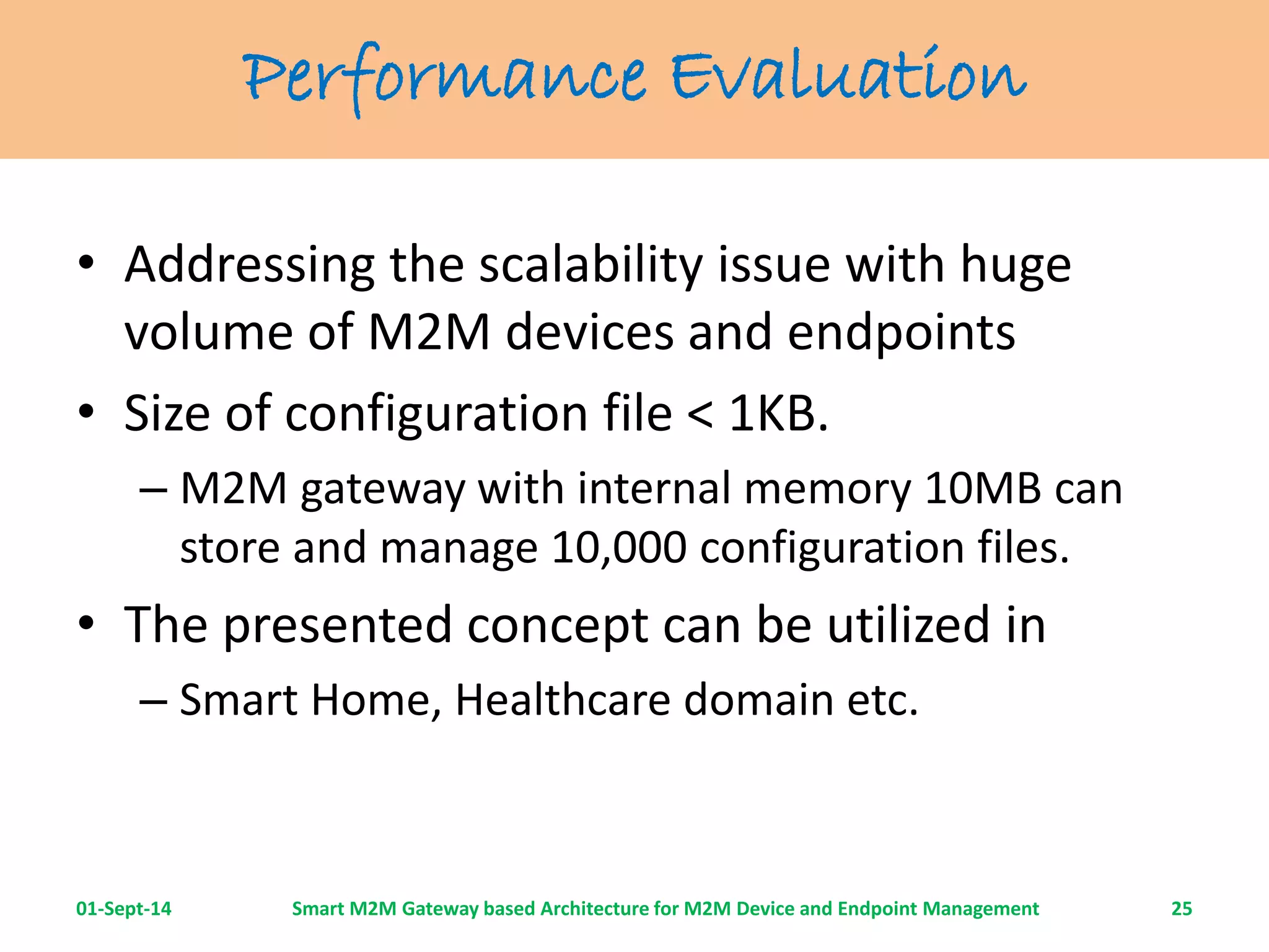 Smart M2M gateway based architecture for m2m device and endpoint ...