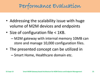 Smart M2M gateway based architecture for m2m device and endpoint management | PPT