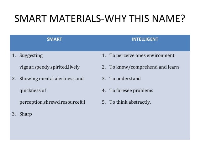 Smart materials