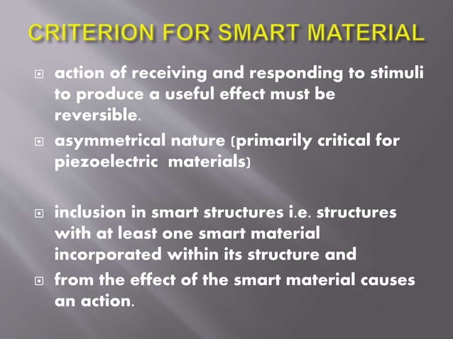 Smart materials | PPTX | Dental Health | Diseases and Conditions