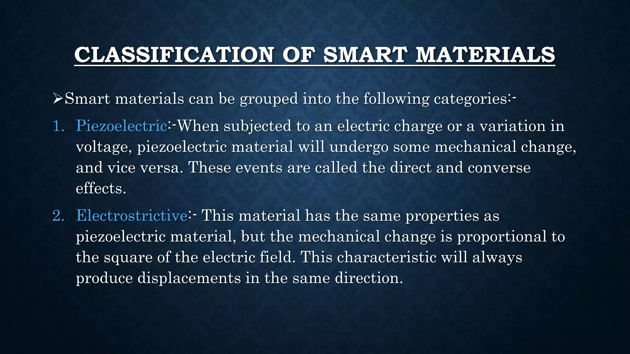 Smart materials | PPTX