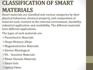 Smart materials | PPTX