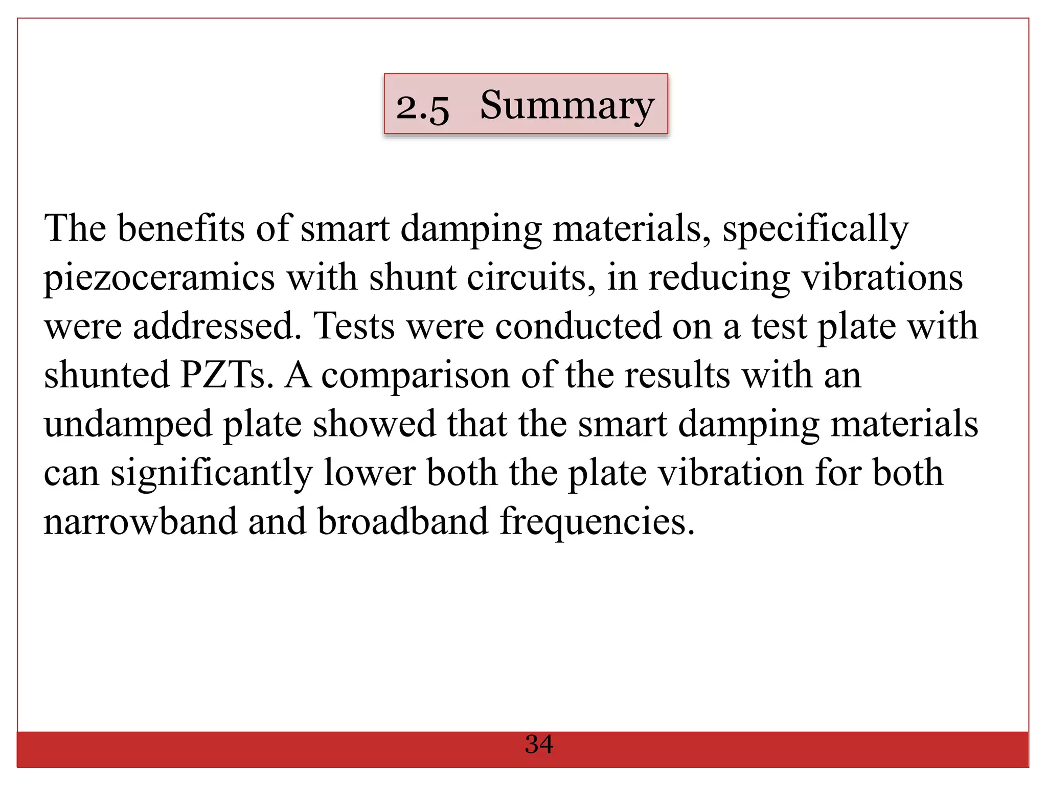 Smart materials for vibration reduction | PPTX