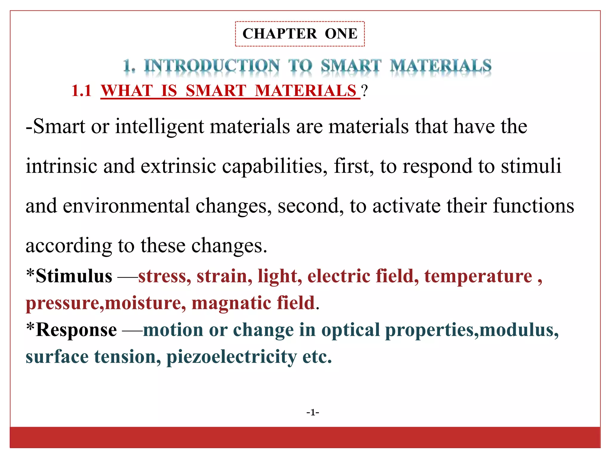 Smart materials for vibration reduction | PPTX