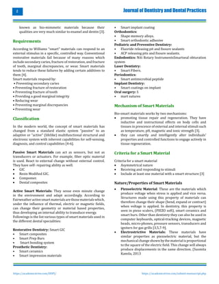 Smart Materials in Prosthodontics - Mittal R* and Pandey S | PDF