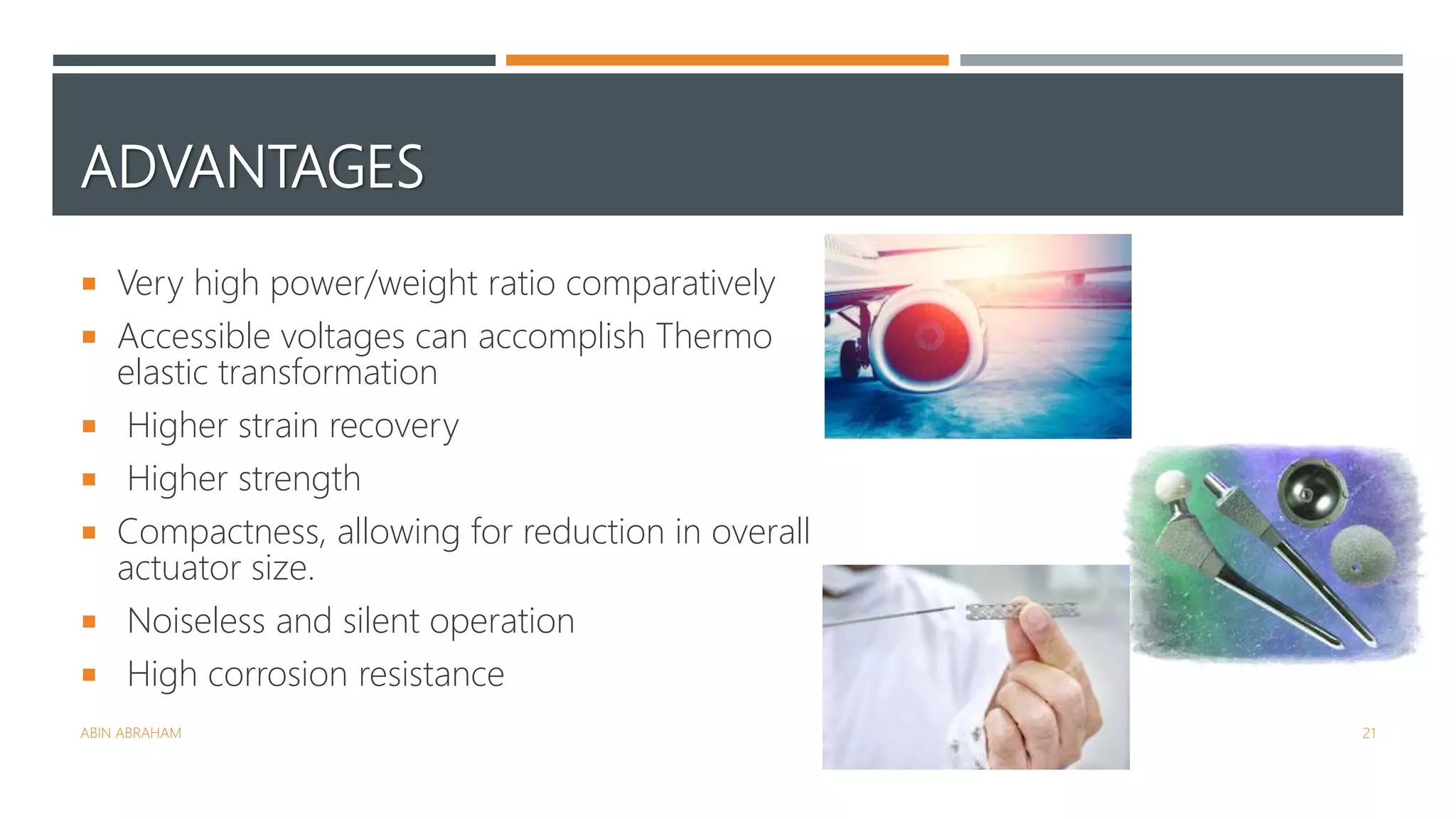 Smart materials & shape memory alloys | ABIN ABRAHAM | PPTX