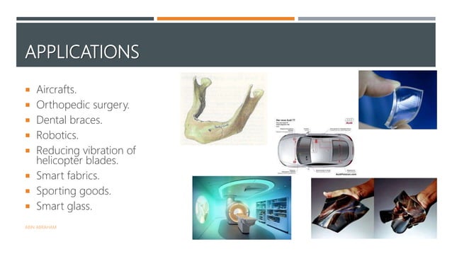 Smart materials & shape memory alloys | ABIN ABRAHAM | PPTX