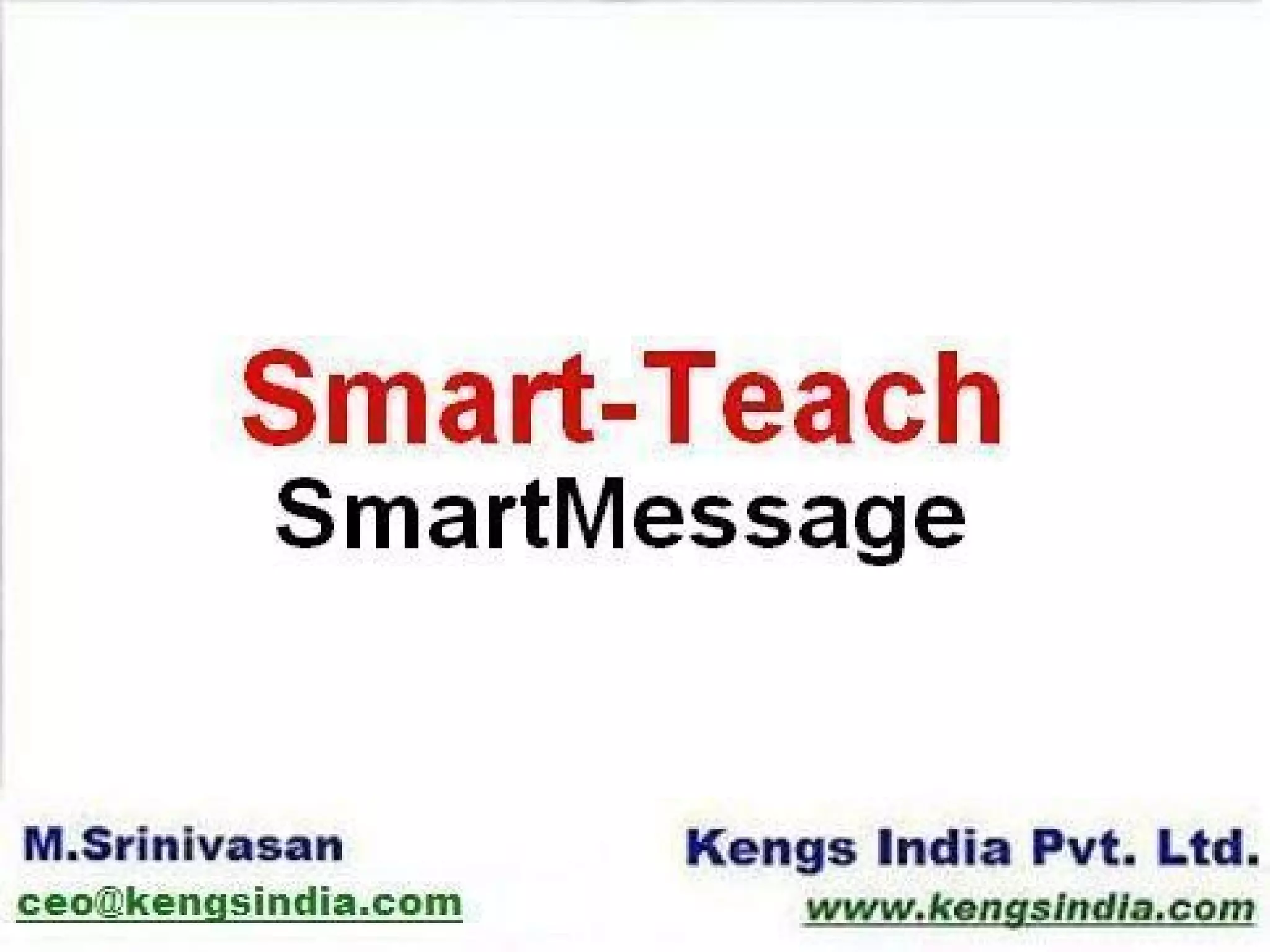 Smart message for messaging teachers, staff, students' guardians etc. | PPT