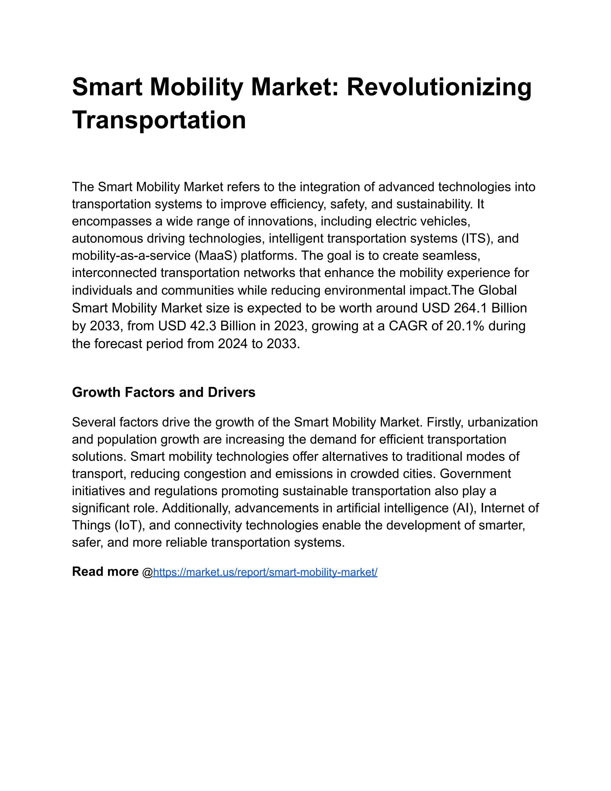 Smart Mobility Market:Revolutionizing Transportation.pdf