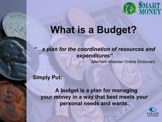 Smart money budgets | PPT