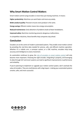 Smart Motion Control with Encoders in Automated Systems | PDF