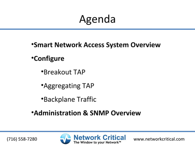 Network Critical SmartNA Configuration Overview | PPT