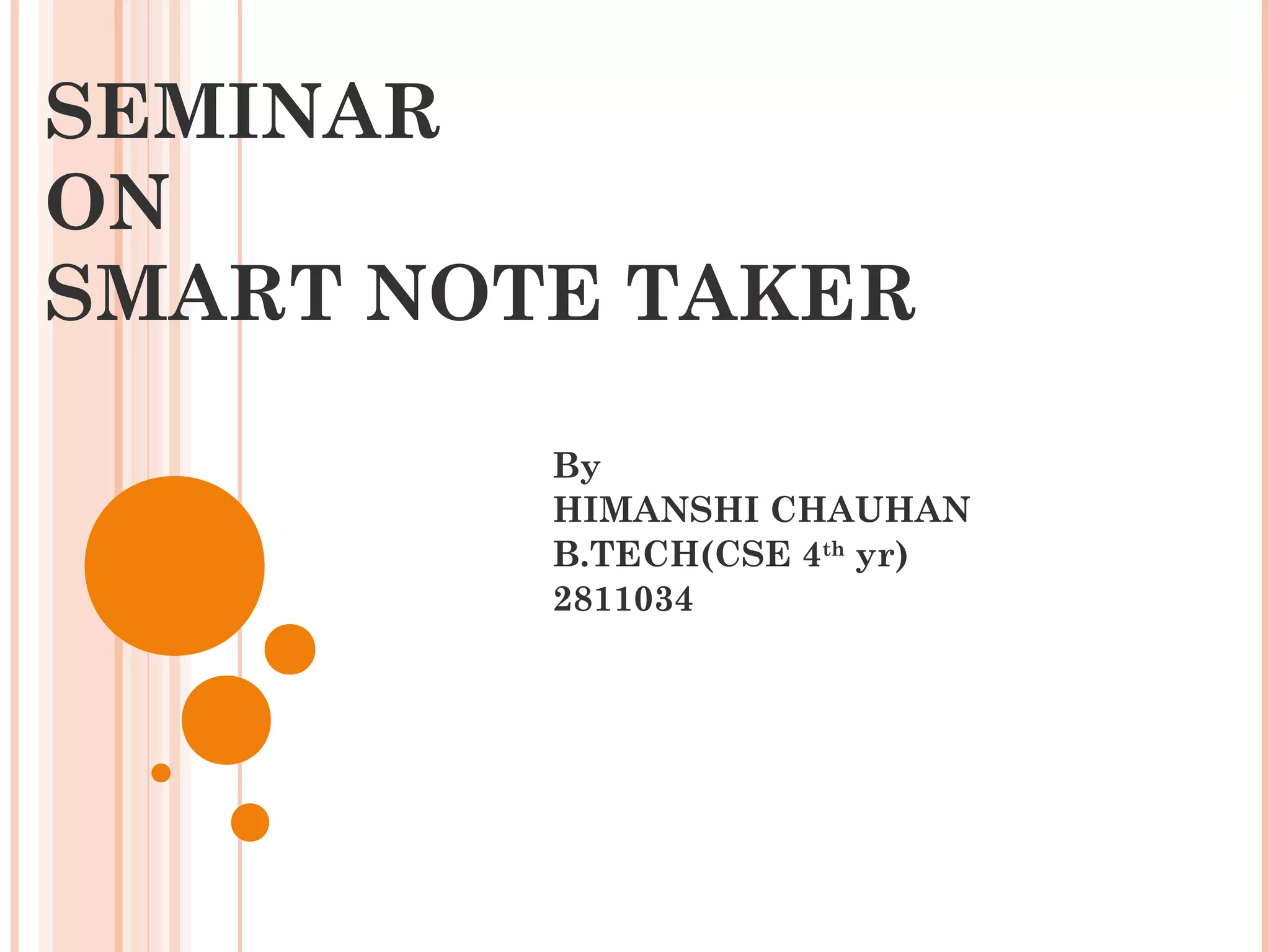 Smart note taker | PPT