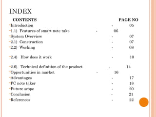 Smart note taker | PPT