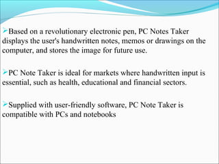 Smart note taker | PPT