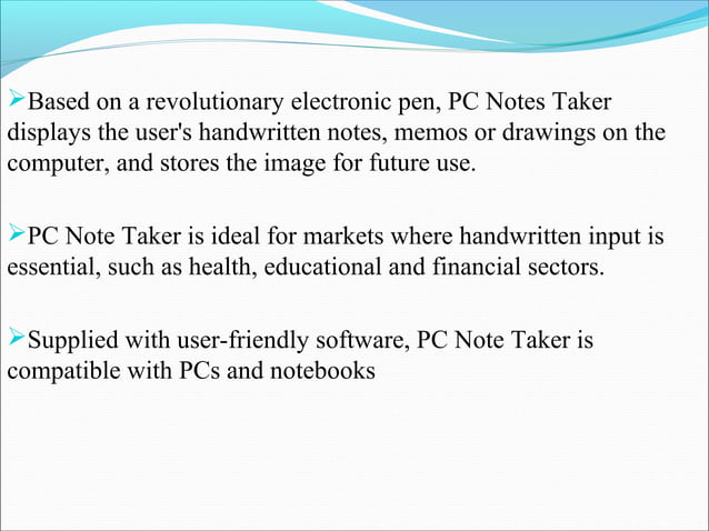 Smart note taker | PPT | Desktop Publishing | Computer Software and ...
