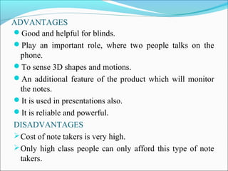 Smart note taker | PPT