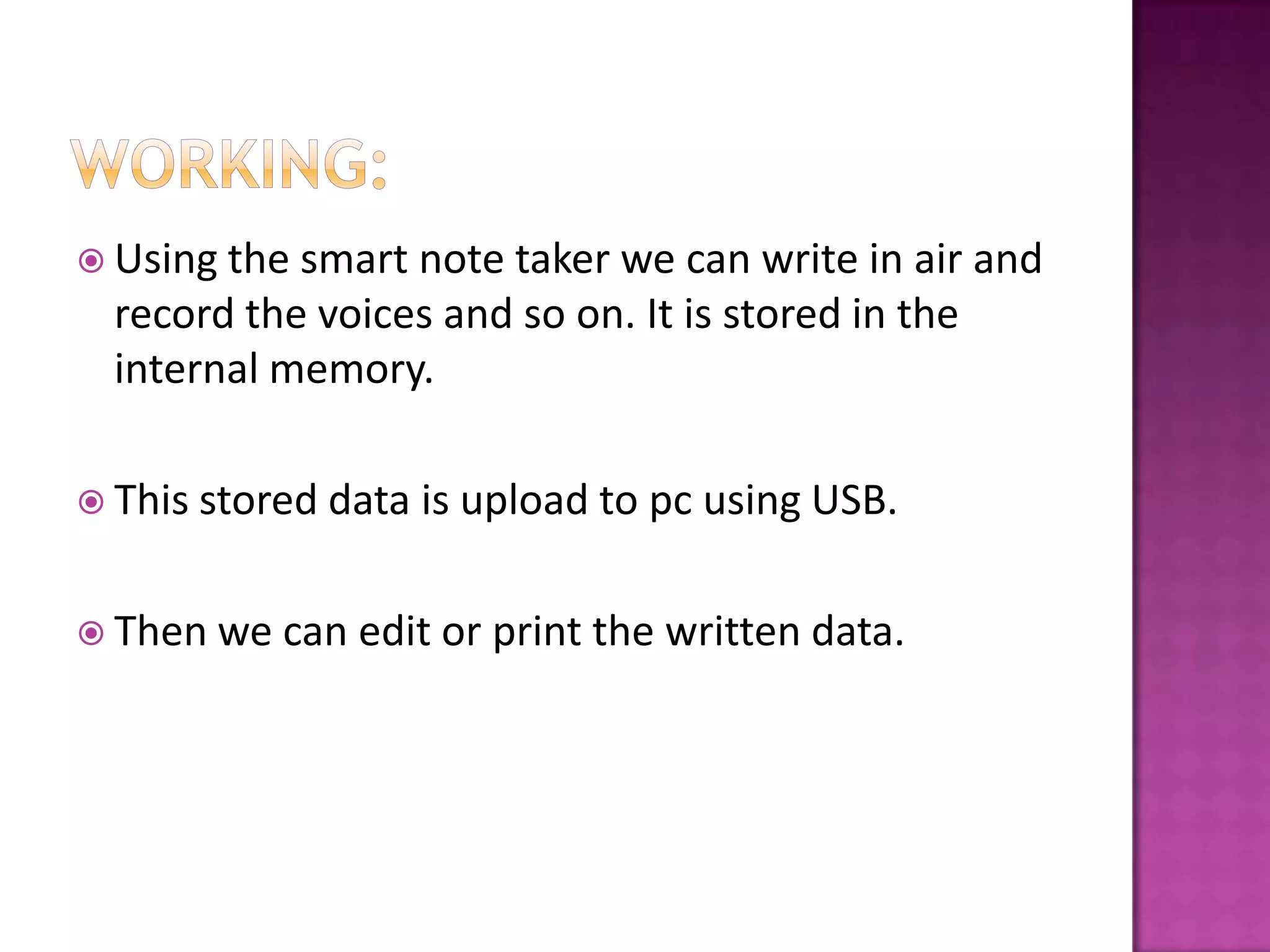 Smart note taker | PPT