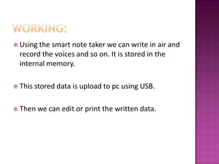 Smart note taker | PPTX