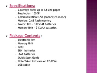 Smart note taker | PPT